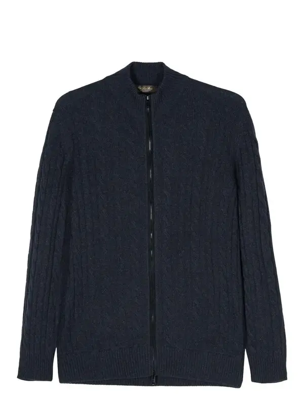Loro Piana Cable-knit Cashmere Cardigan - Blue