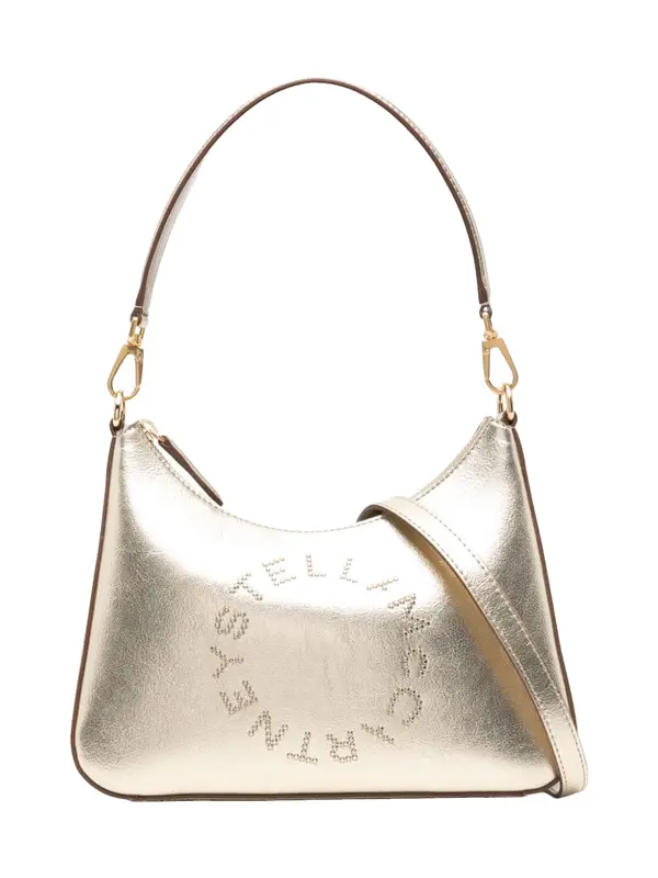 Stella McCartney Studded Logo Shoulder Bag - Gold