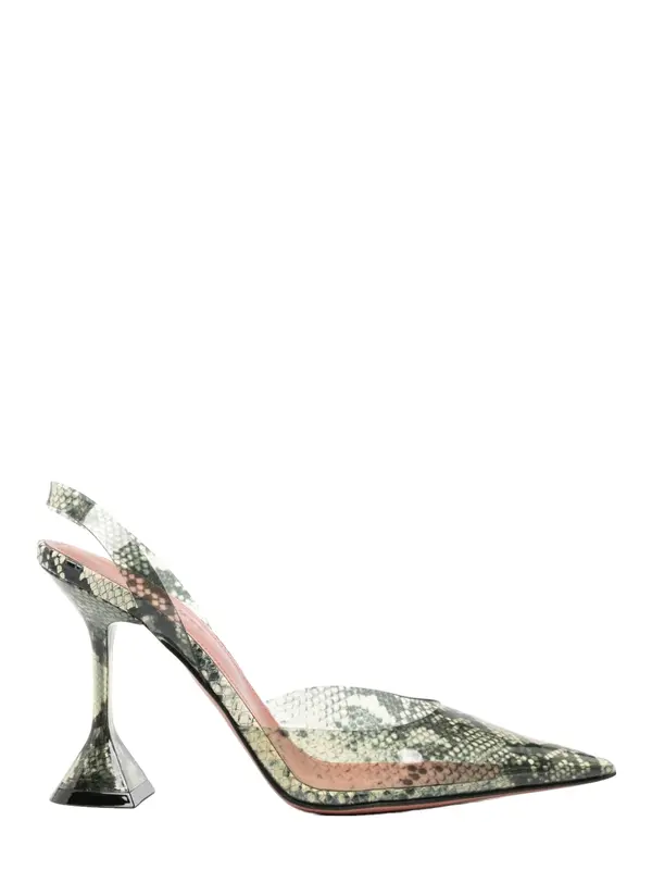 Amina Muaddi Holli Glass 95mm Pumps - Neutrals
