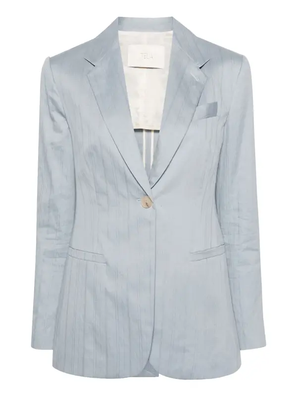 TELA Abelia Single-breasted Blazer - Blue