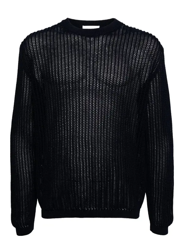 LARDINI Open-knit Cotton Jumper - Blue