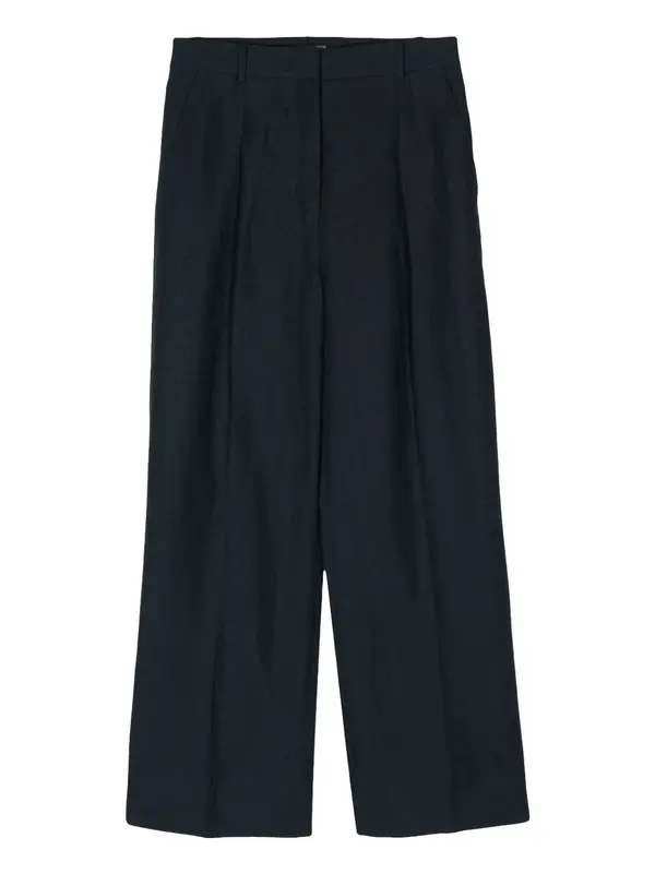 N.peal Florence Linen Palazzo Pants - Blue