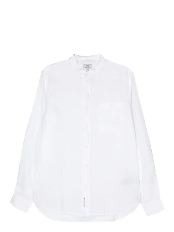 Woolrich Band-collar Linen Shirt - White