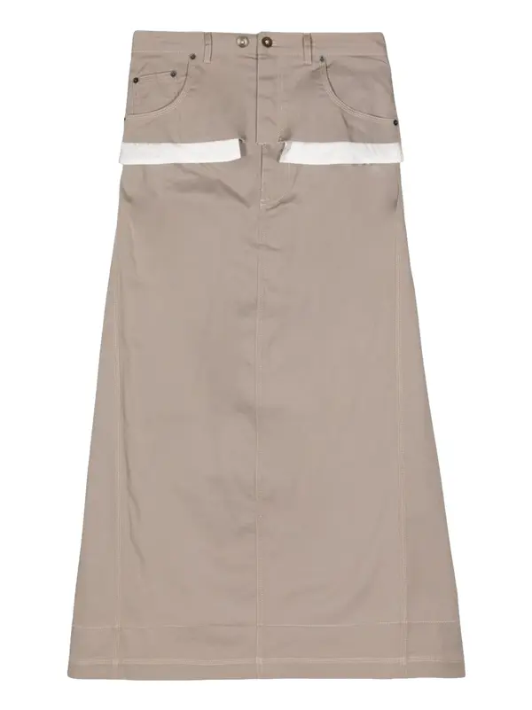 ACT Nº1 Layered Cotton Skirt - Neutrals