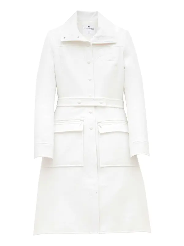COURREGES Belted Trench Coat - White