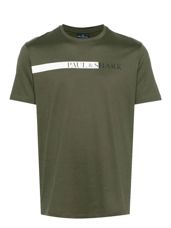 Paul & Shark Logo-print Cotton T-shirt - Green