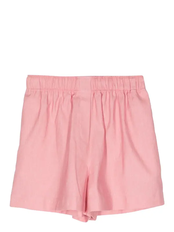 Elie Saab Gabardine Weave High-waisted Shorts - Pink