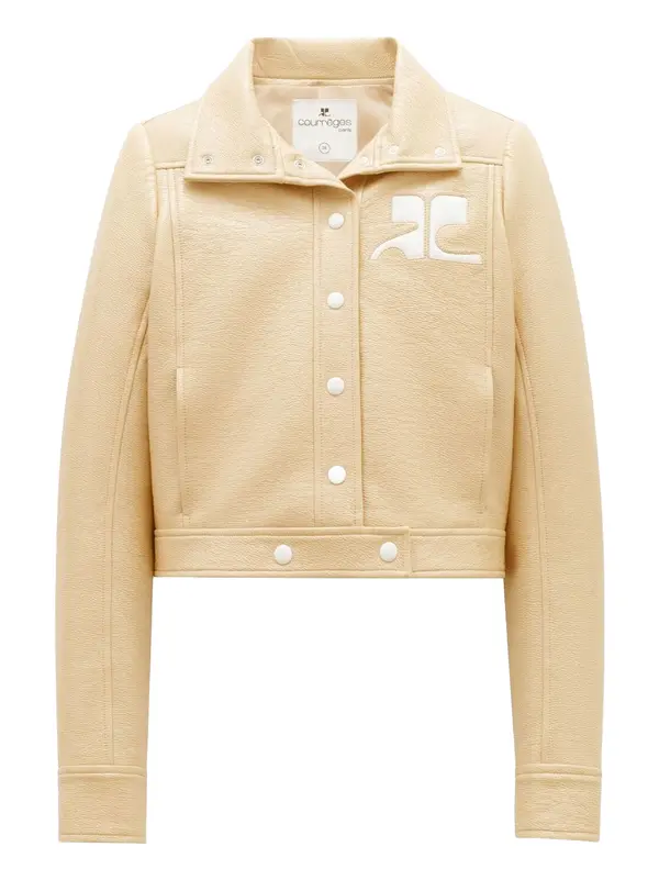COURREGES Zip-up Vinyl Jacket - Neutrals