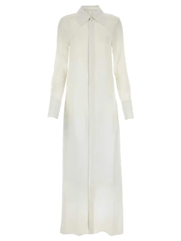 Ami Chiffon Silk Maxi Dress - White