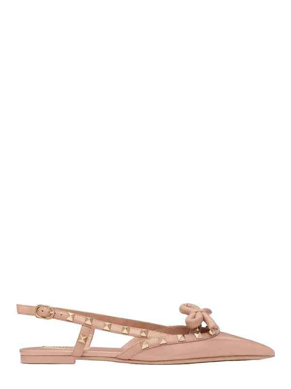 Valentino Garavani Rockstud Bow Slingback Ballerinas - Pink