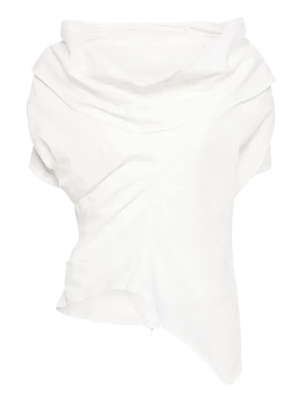 MARC LE BIHAN Draped Asymmetric Blouse - White