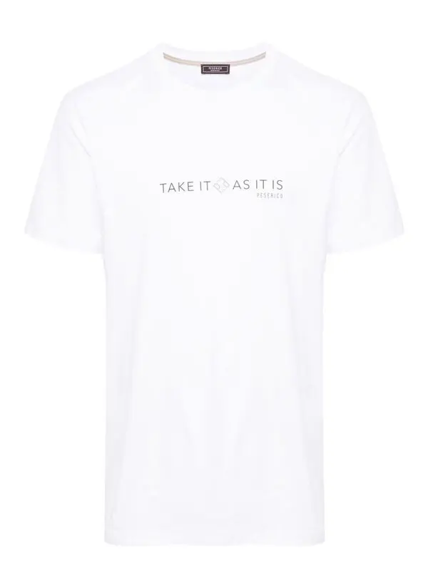 Peserico Text-print Cotton T-shirt - White