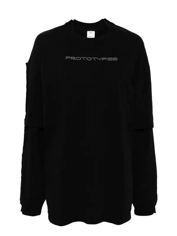 PROTOTYPES Logo-embellished Layered Sweatshirt - Black