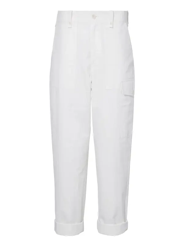 Proenza Schouler White Label Tapered-leg Cotton-linen Blend Trousers - White
