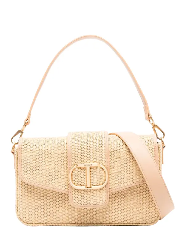 TWINSET Logo-plaque Shoulder Bag - Neutrals