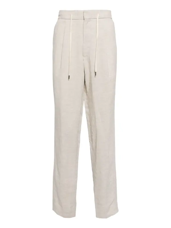 N.peal Sorrento Linen Drawstring Trousers - Neutrals