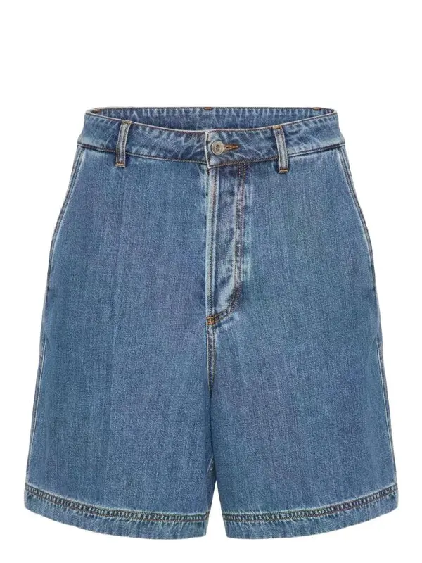 Valentino Garavani Bermuda Shorts With Vgold Detail - Blue