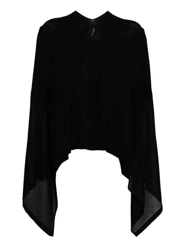 Masnada Draped Hi-lo Blouse - Black