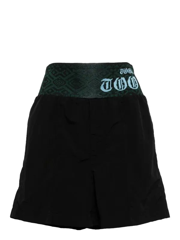 Toga Logo-waistband Shorts - Black