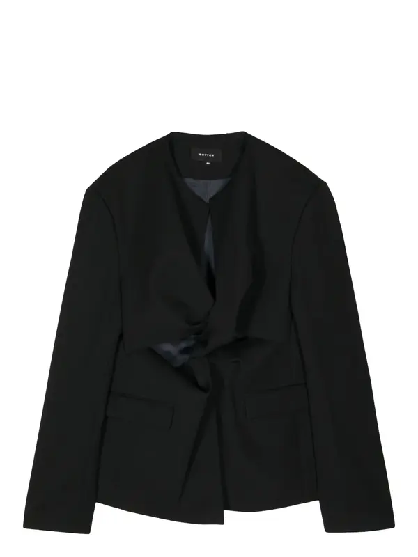 BOTTER Collarless Virgin-wool Blazer - Black