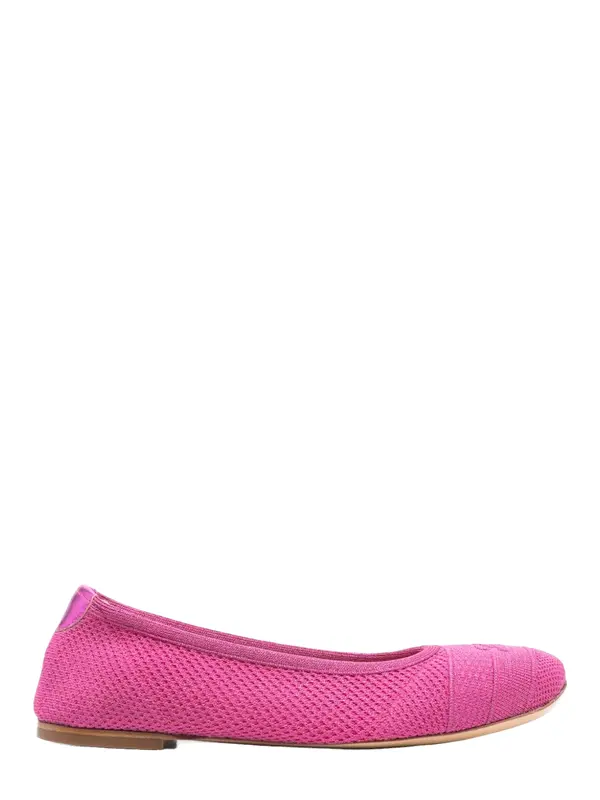 Casadei Lurex Detail Knitted Ballerinas - Pink