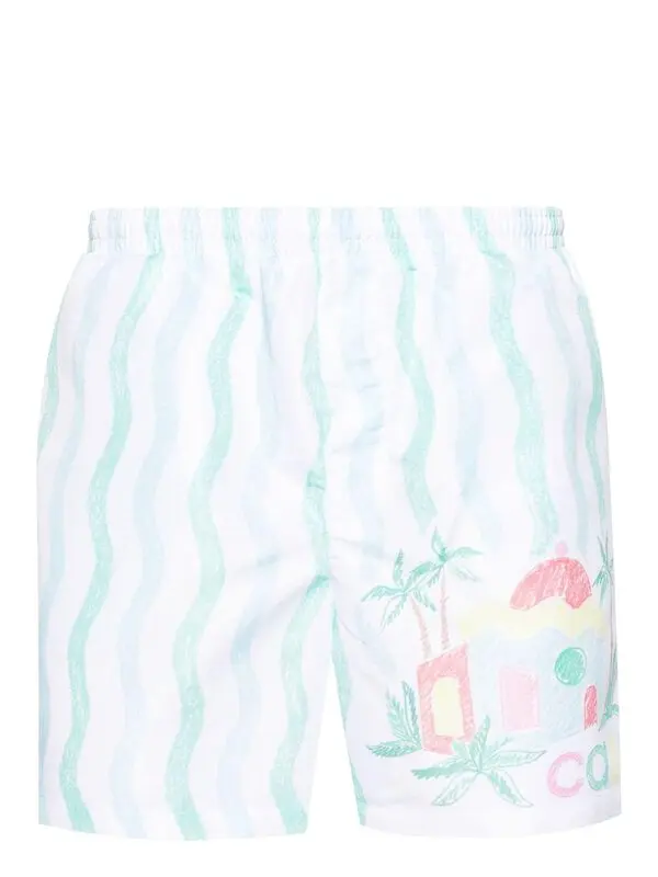 Casablanca Memphis-print Swim Shorts - White