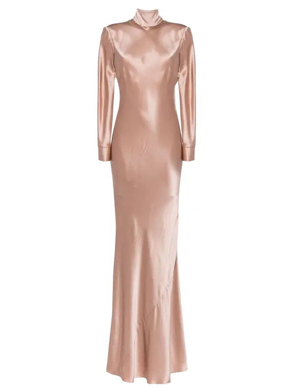 Michelle Mason Long Sleeve Gown - Pink