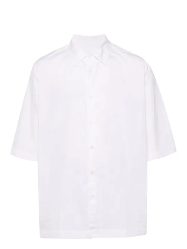 CASEY CASEY Short-sleeve Cotton Shirt - White