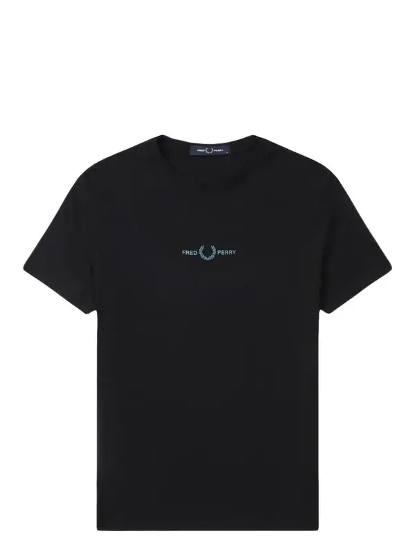 Fred Perry Logo-embroidered Cotton T-shirt - Black