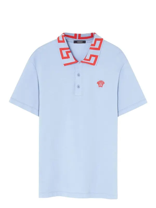 Versace Medusa Greca Polo Shirt - Blue