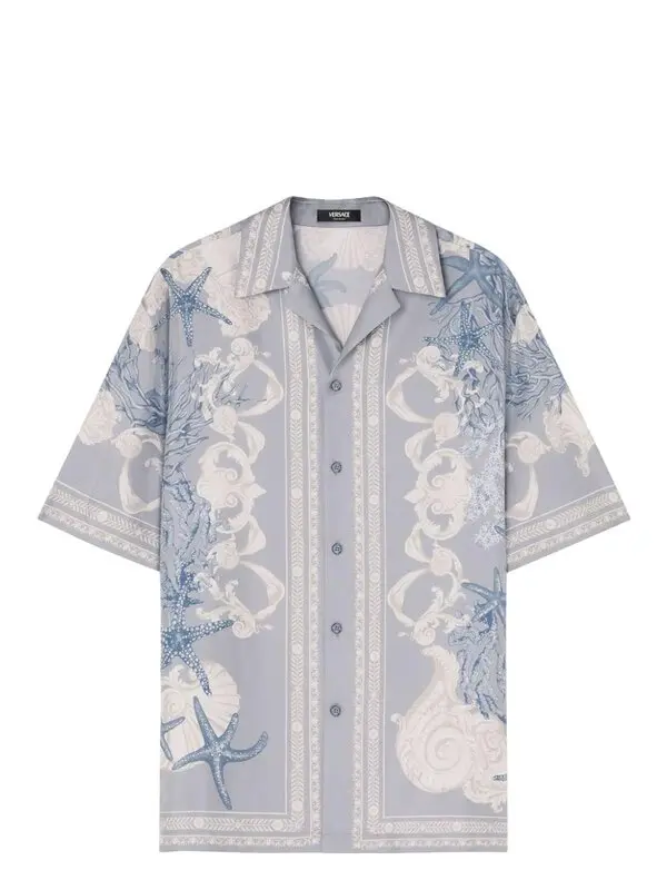 Versace Barocco Sea Silk Shirt - Blue