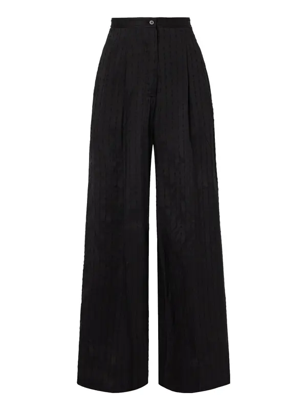Giuliva Heritage Elsa Pleated Swiss-dot Pants - Black