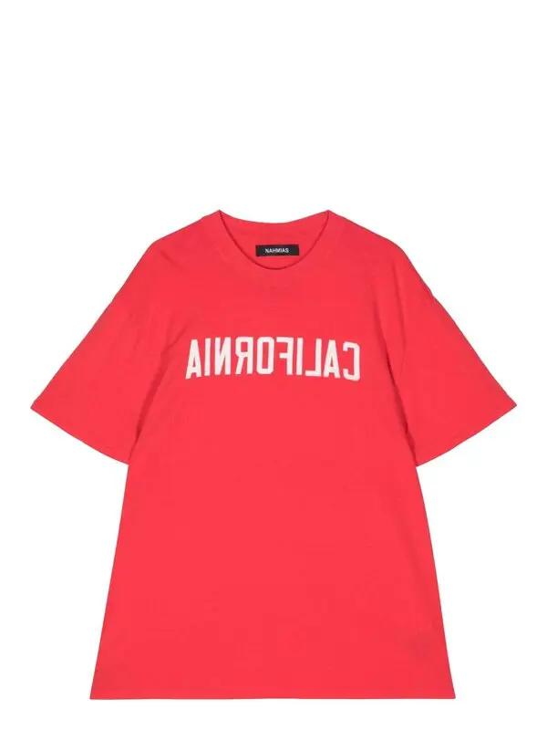 NAHMIAS California-print Cotton T-shirt - Red