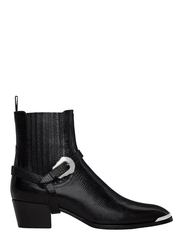 Celine Western Chelsea Boots With Harness - Black