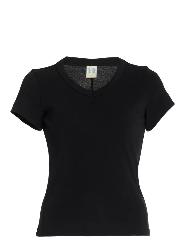 FLORE FLORE Jill Cotton T-shirt - Black