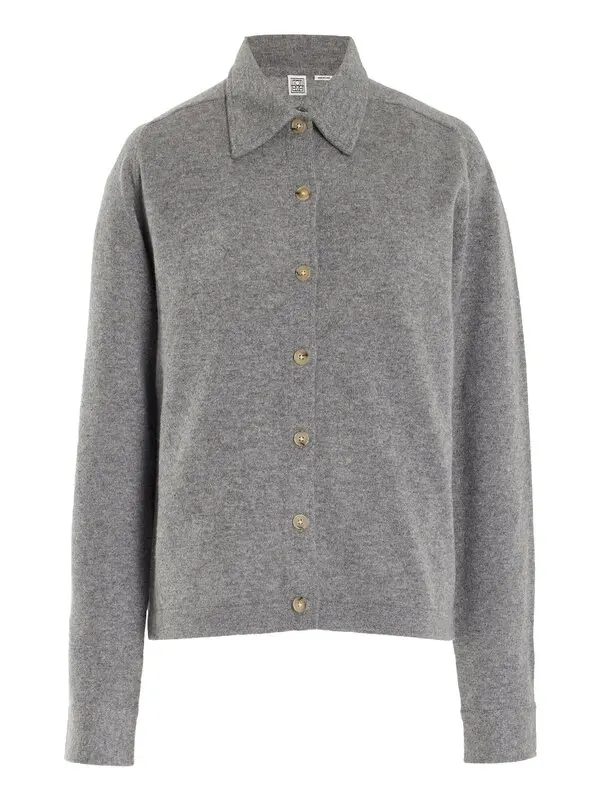 TOTEME Raglan Sleeve Cashmere Shirt - Grey