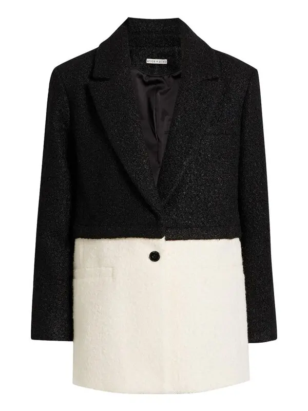 Alice + Olivia Shan Convertible Bouclé Blazer - Black