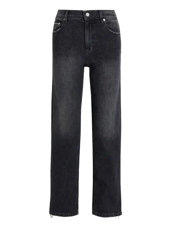 Alice + Olivia Gayle Crystal-embellished Straight-leg Jeans - Charcoal