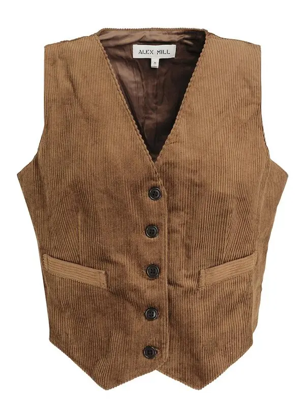 ALEX MILL Sloane Cotton-corduroy Vest - Brown