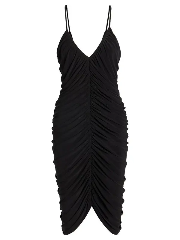 Norma Kamali Diana Ruched Stretch-jersey Dress - Black