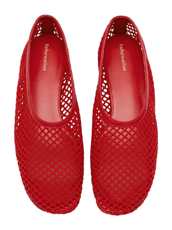REFORMATION Britt Ballet Flat - Red