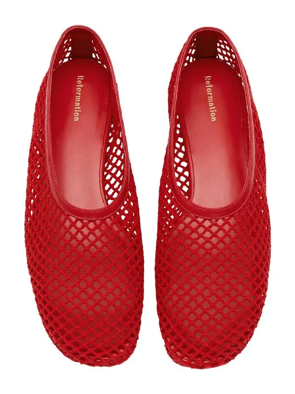 REFORMATION Britt Ballet Flat - Red