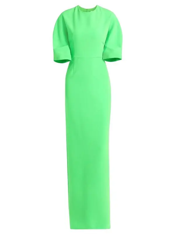 Rickie Freeman For Teri Jon Crêpe Tucked Sleeve Column Gown - Lime