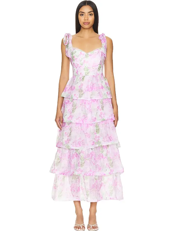 Astr The Label Zirconia Dress - Lavender Floral
