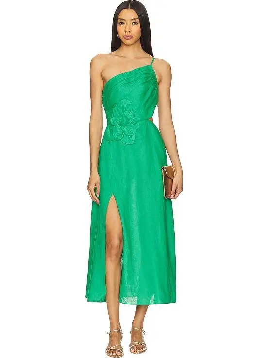 Yumi Kim Romy Linen Dress - Green Linen