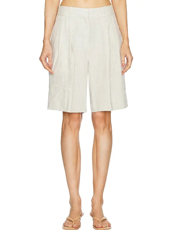 GRLFRND Linen Bermuda Shorts - Natural Linen