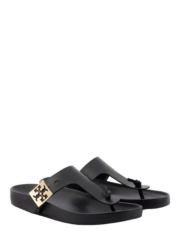 Tory Burch Mellow Leather Thong Sandals - Black