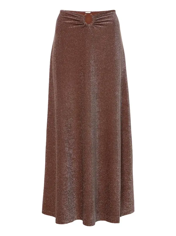 Johanna Ortiz Ring-detail Maxi Skirt - Brown
