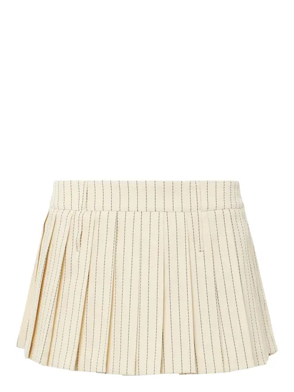THE FRANKIE SHOP Blake Pinstripe Twill Miniskirt - Neutrals