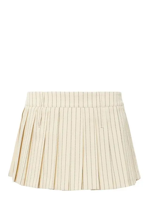 THE FRANKIE SHOP Blake Pinstripe Twill Miniskirt - Neutrals